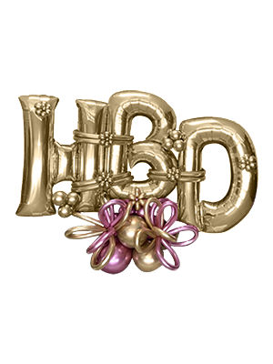 HBD Gold Chrome Signature Arrangement – Balloons Co