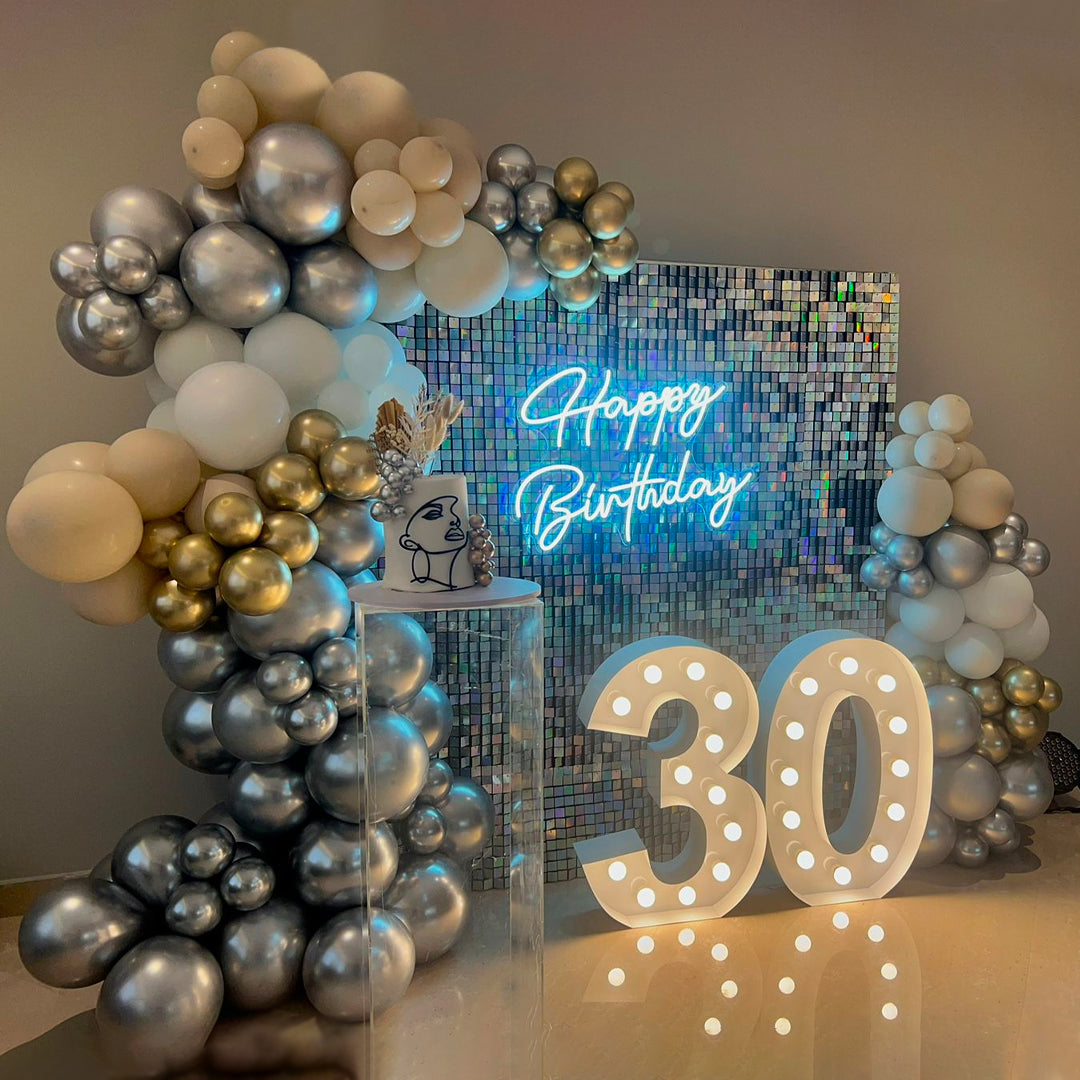 Gold and Silver Mix Theme Decoration – Balloons Co