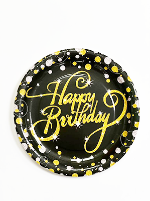 HBD Black Plate – Balloons Co