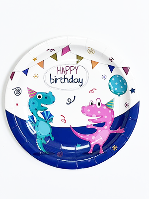 HBD Dinosaur Plates - Small – Balloons Co